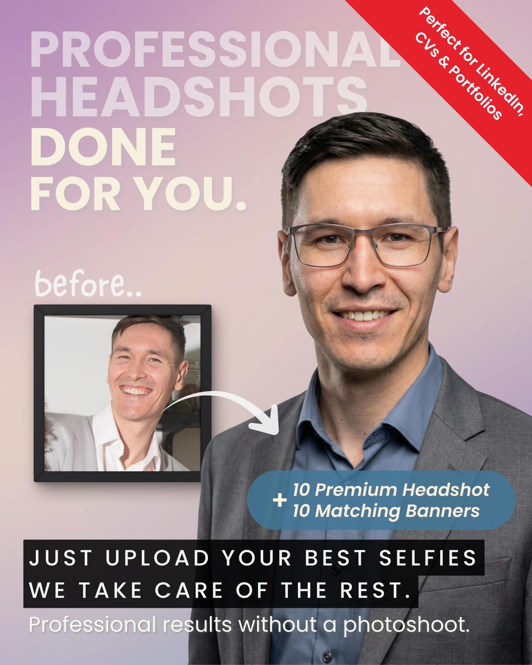 Software Developer Headshots Bundle — 10 Professional Portraits + 10 ...