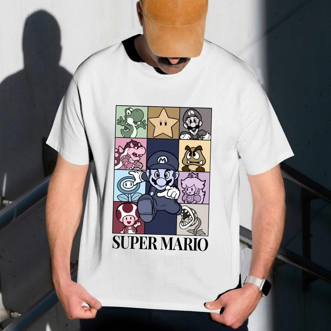 Super Mario Eras Style Shirt, Super Mario Character Faces, Mario and ...