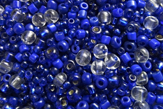 10 Grams Vintage Cobalt Blue and Clear Luster Italian Glass - Etsy