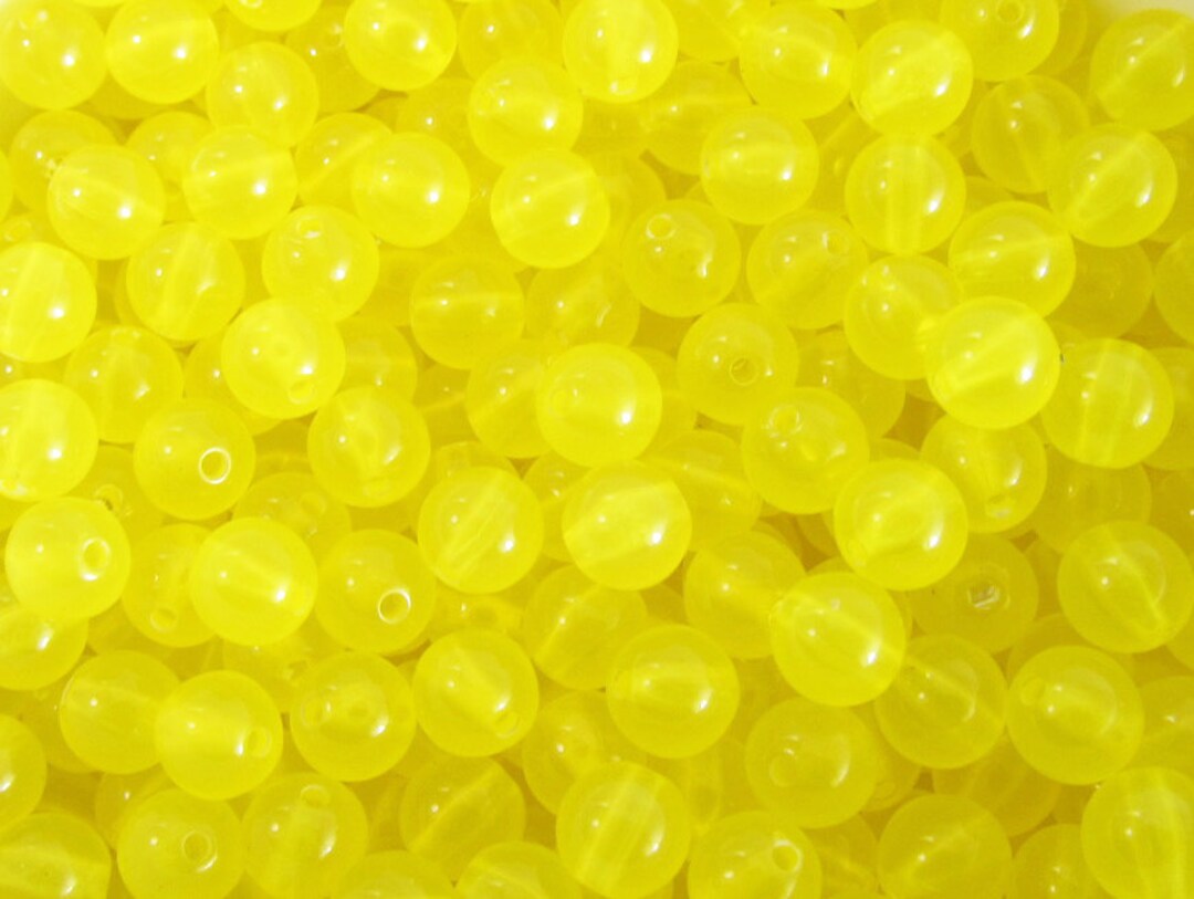 200 Vintage 6mm Bright Yellow Transparent Acrylic Beads Bd1232 - Etsy