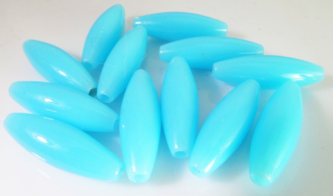 60 Vintage 20mm Sky Blue Plastic Tube Beads Bd1166 - Etsy