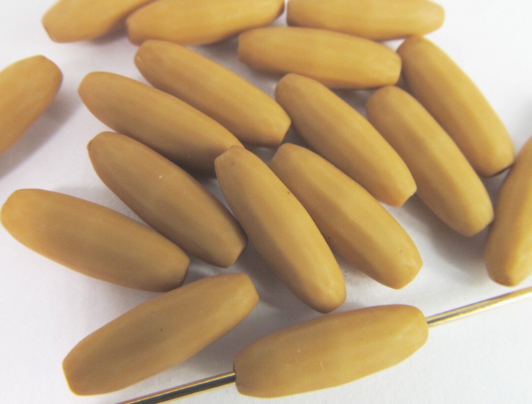 200 Vintage 11mm Matte Old Khaki Tan Tube Beads Bd1808 - Etsy