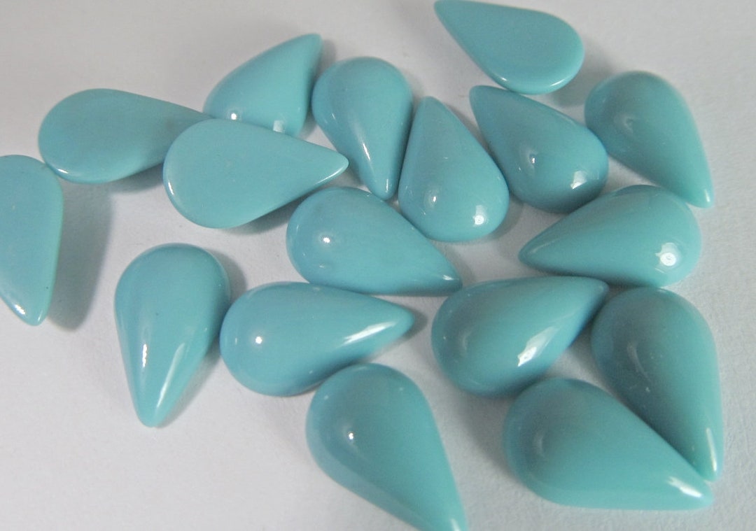 20 Vintage Swarovski Turquoise Glass Teardrop Stone Cb195 - Etsy