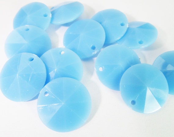 30 Vintage 15mm Faceted Light Blue Charms Drops Pendants Pd777 | Etsy