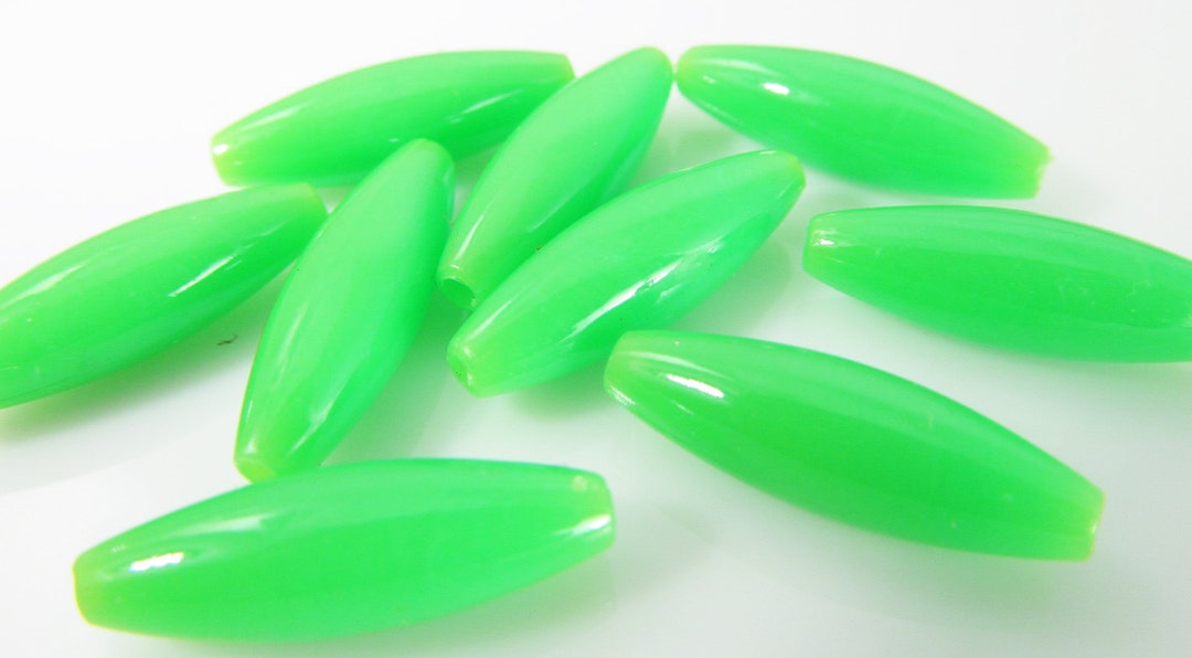 60 Vintage 20mm Lime Green Plastic Tube Beads Bd1057 - Etsy