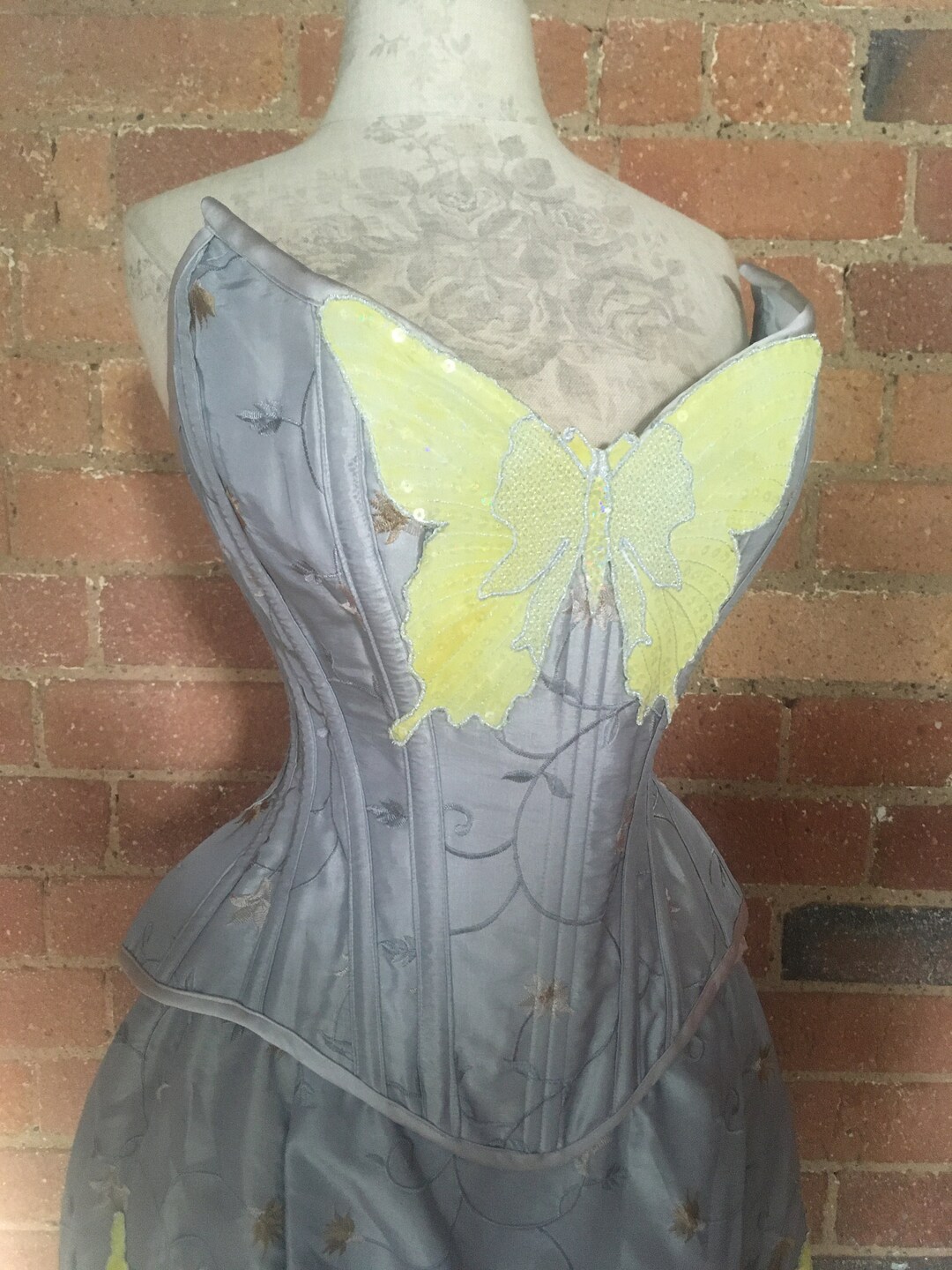 27” Yellow Butterfly Corset and Skirt - Etsy