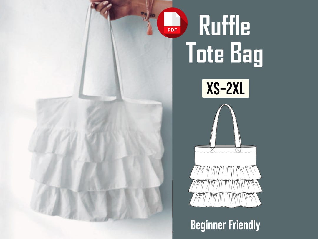Ruffle Tote Bags Sewing Pattern for Beginner, Easy Ruffle Summer Blouse ...