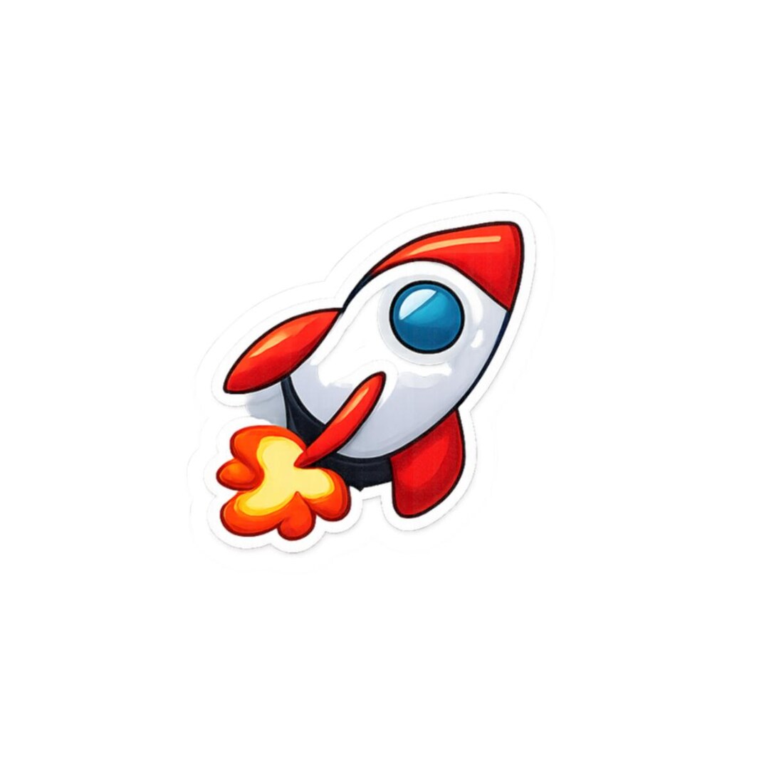 Copy of Rocket Kiss-cut Sticker | Space Cartoon Vinyl Decal - Etsy