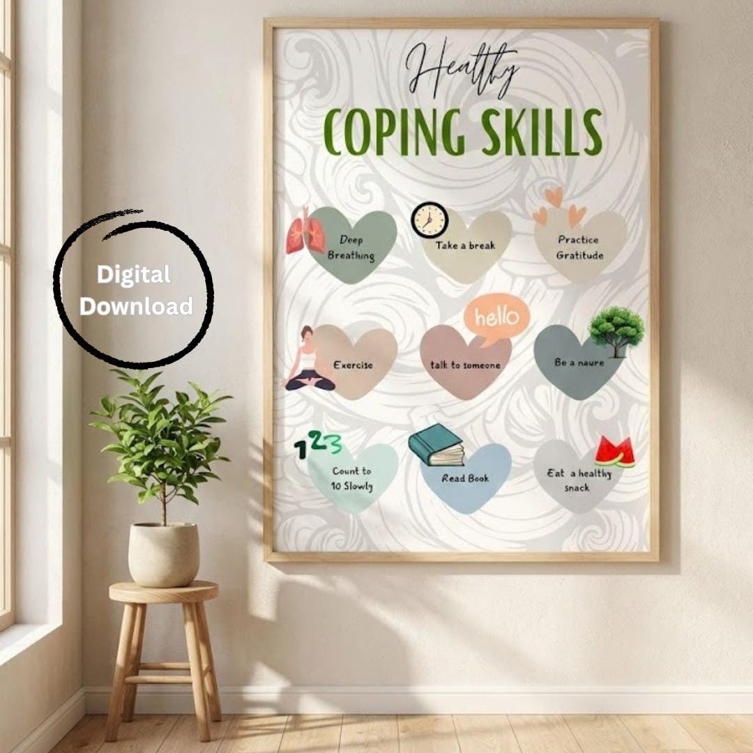 Healthy Coping Skills Poster Printable,emotional Regulation Chart for ...