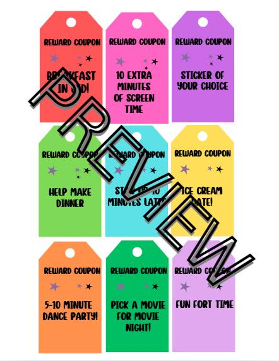 Kids Reward Coupons Printable | Chore Chart Reward System | Toddler ...