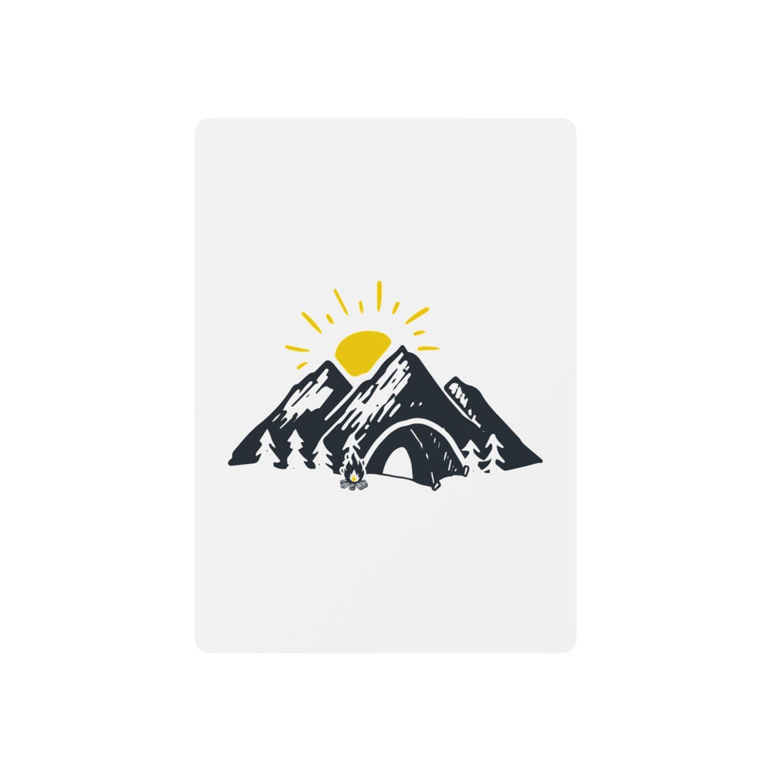 Minimal Camping Playing Cards - Mountain Sunrise Card Deck, Outdoor ...