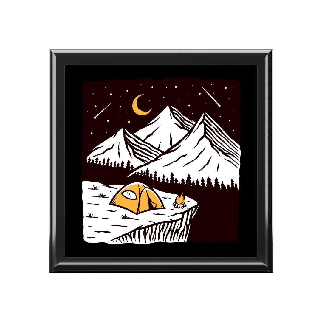 Night Camping Jewelry Box - Mountain Tent Under Stars, Adventure ...