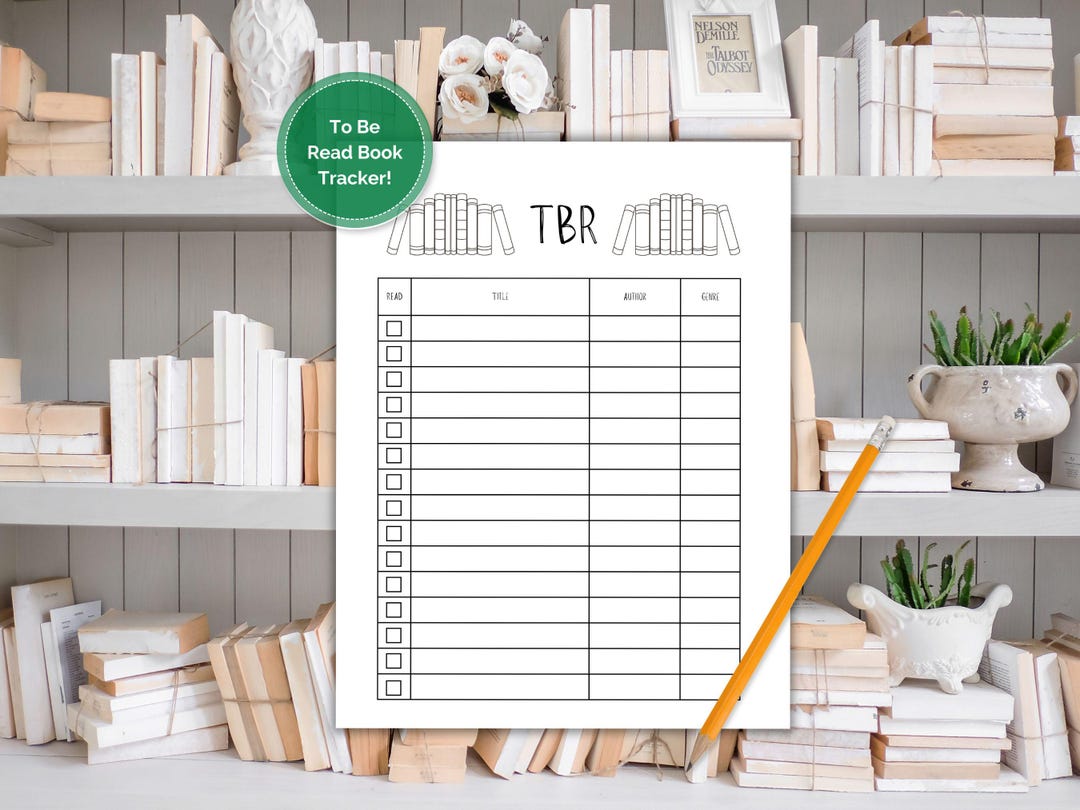 TBR Tracker Printable, to Be Read List, Reading Planner Printable, Book ...