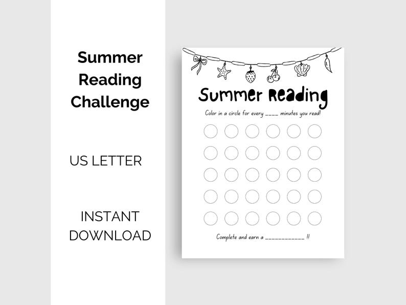 Kids Summer Reading Challenge Printable | Summer Reading Tracker for ...