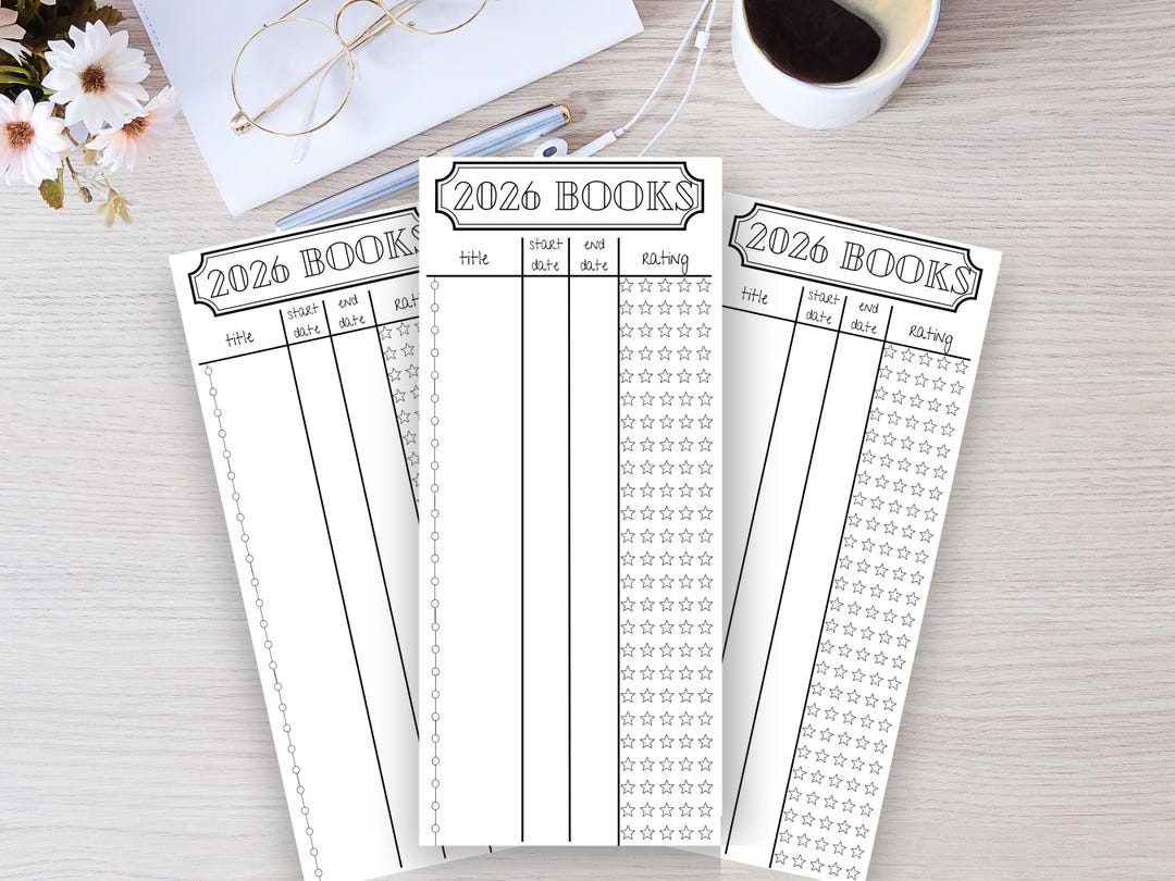 2026 Reading List Bookmark Printable, Book Tracker Bookmark, Book Lover ...