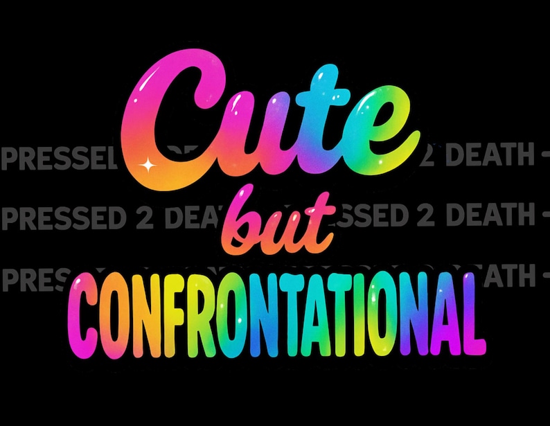 Cute but Confrontational PNG | Neon Nostalgia Chaos Cute Design ...