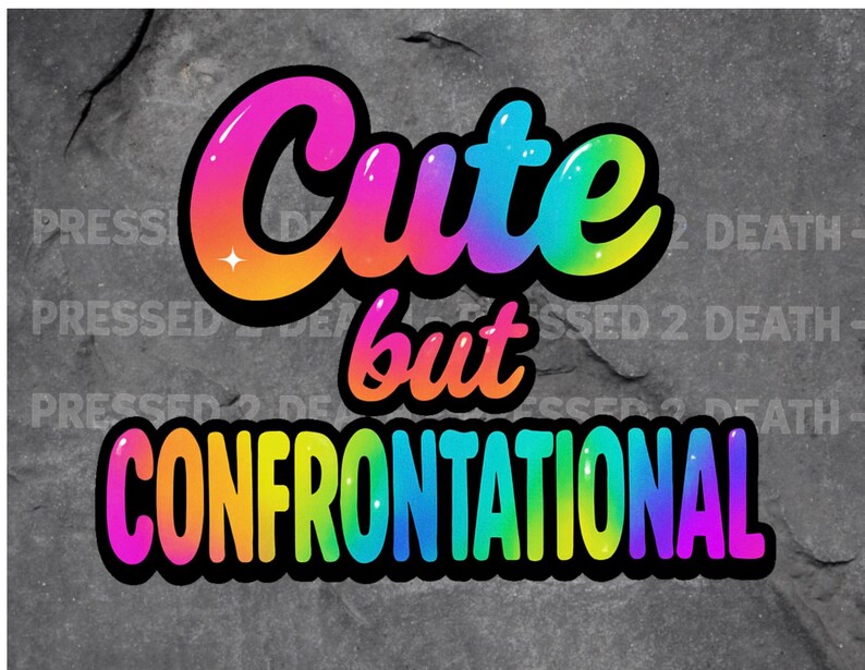 Cute but Confrontational PNG | Neon Nostalgia Chaos Cute Design ...