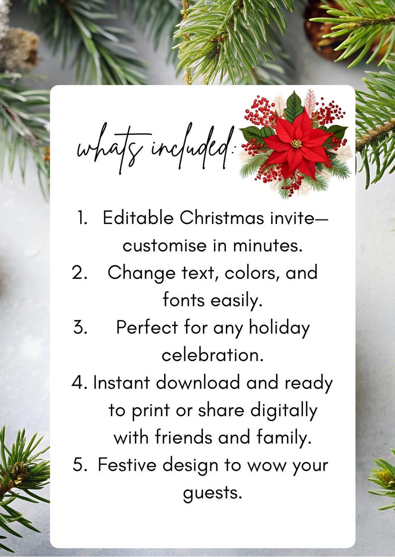 Classic Christmas Party Invitation: Red and White Holiday Design (canva ...