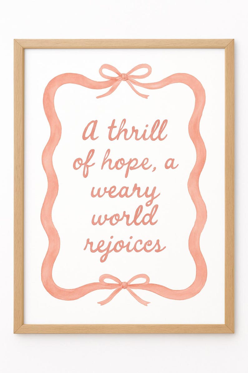 A Thrill of Hope Printable | Christmas Wall Art | Watercolor Ribbon ...
