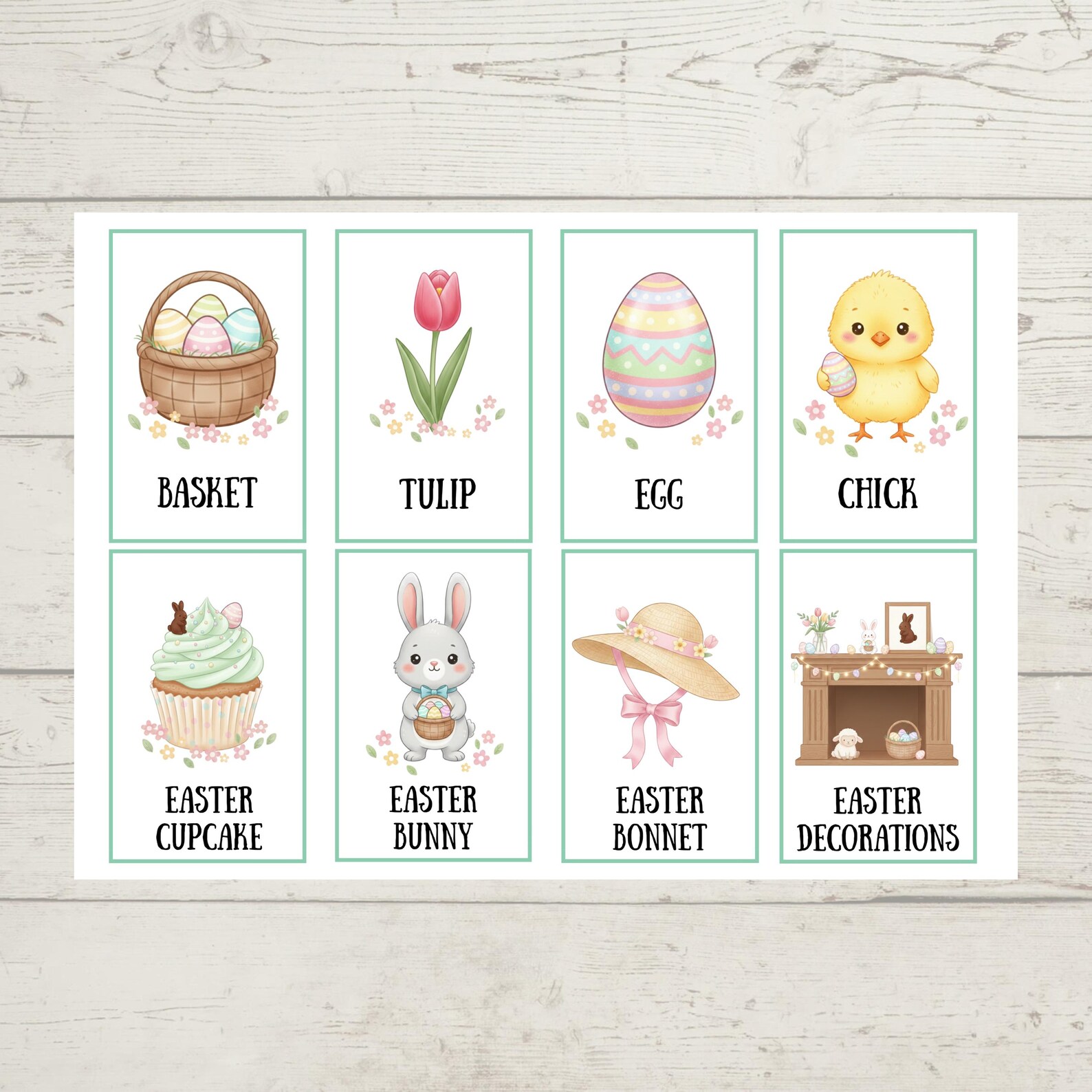 Easter Vocabulary Flashcards, Spring Montessori Learning (PDF Download ...
