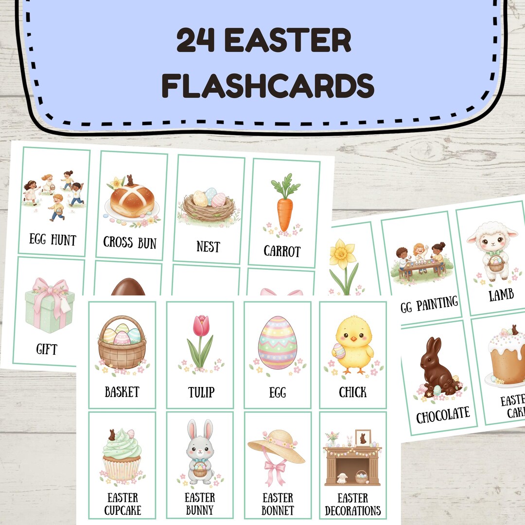 Easter Vocabulary Flashcards, Spring Montessori Learning (PDF Download ...