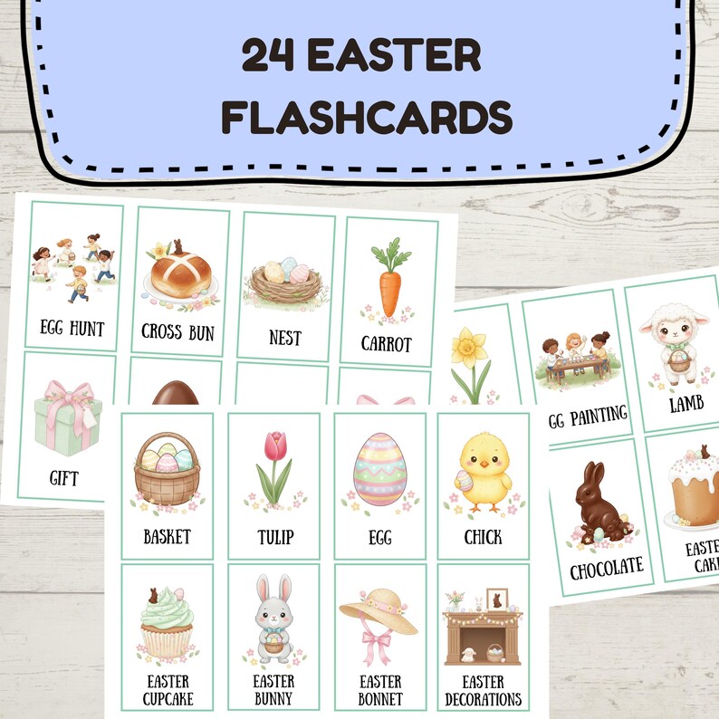 Easter Vocabulary Flashcards, Spring Montessori Learning (PDF Download ...