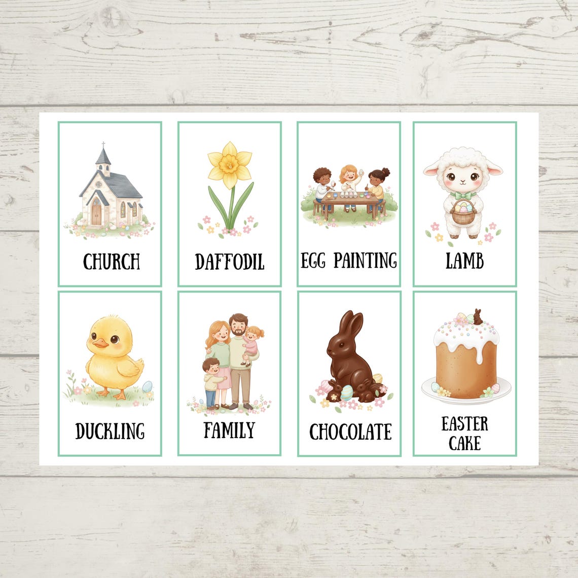 Easter Vocabulary Flashcards, Spring Montessori Learning (PDF Download ...
