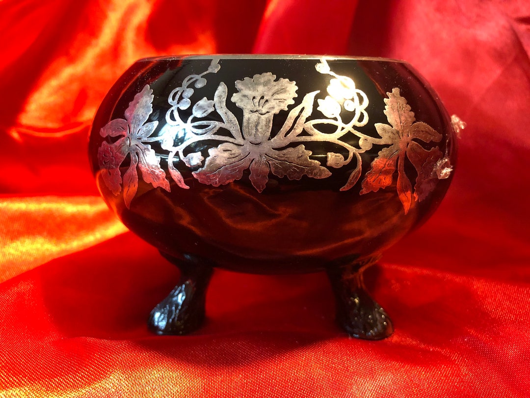 Black Amethyst Depression Glass - Sterling Silver Scrying/gazing Bowl ...
