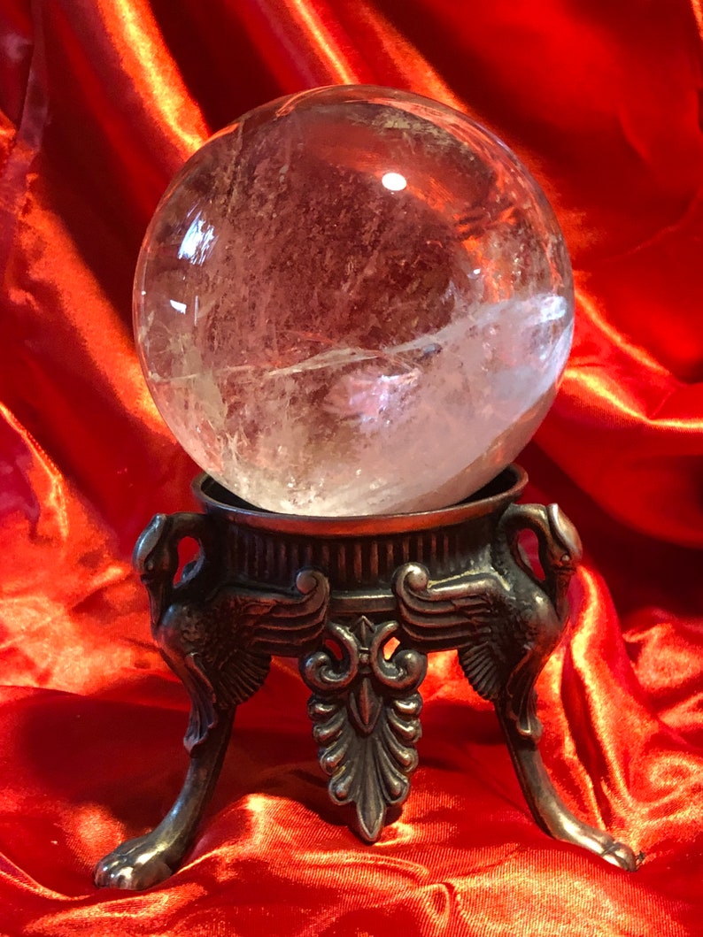 Smoky Topaz Scrying 'crystal Ball' - Large 120mm Sphere - Bronze ...