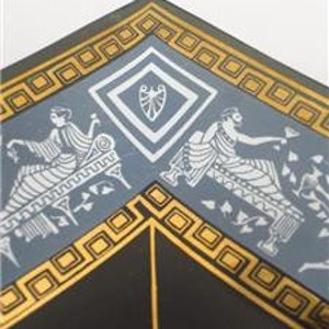 Greek Mythology Black Glass Plates - Vintage With 24K Gold Trim ...