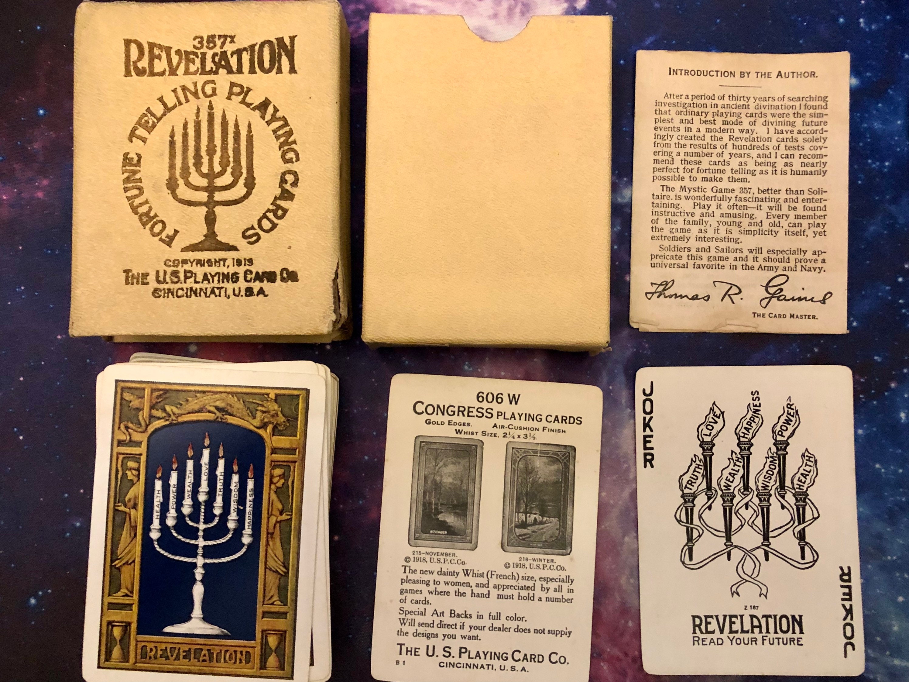 RARE Antique Fortune Telling Cards - Revelation No. 357x - Gold Edge ...