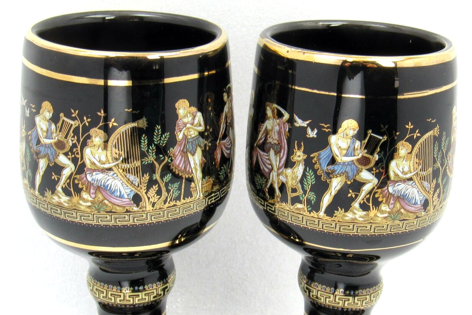 Greek Black/dark Cobalt Aroussi Porcelain - Mythology Ritual Wine ...