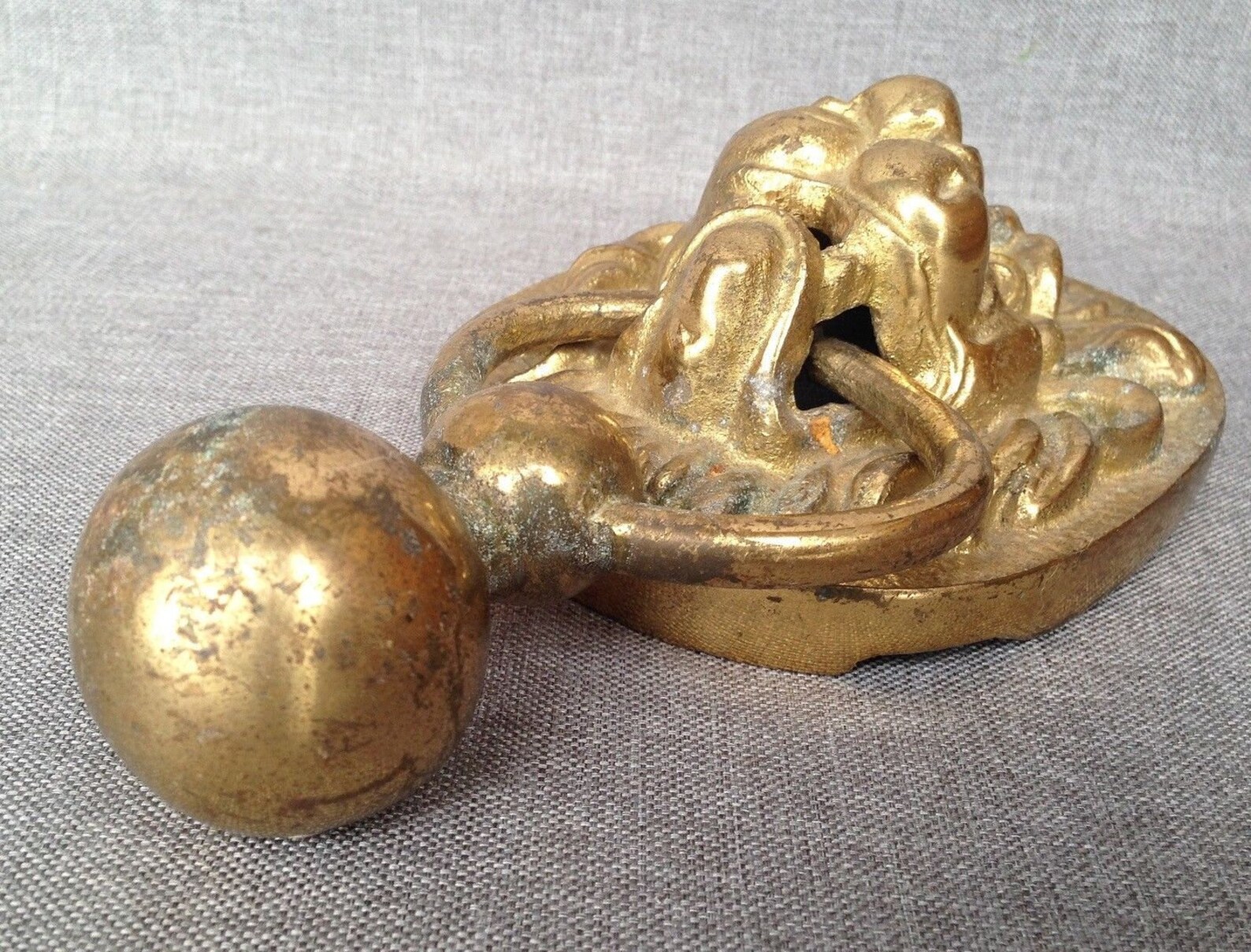 Antique French Bronze Door Knocker Early 1900s - Large Lion Gothic ...