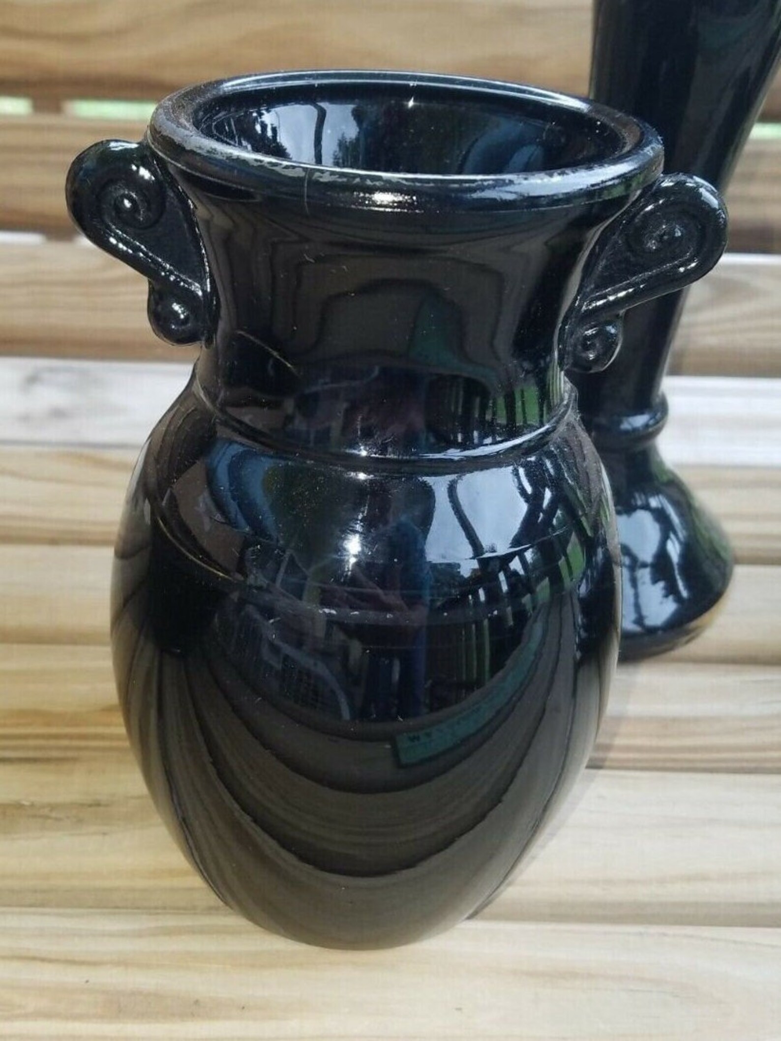 Art Deco L. E. Smith Black Amethyst Depression Glass Vase 1935 - Etsy