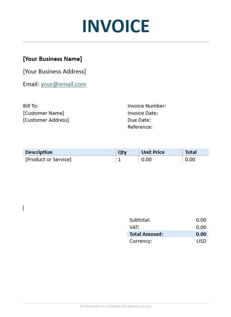 Invoice & Payment Reminder Template Bundle – Word Invoice, Overdue and ...
