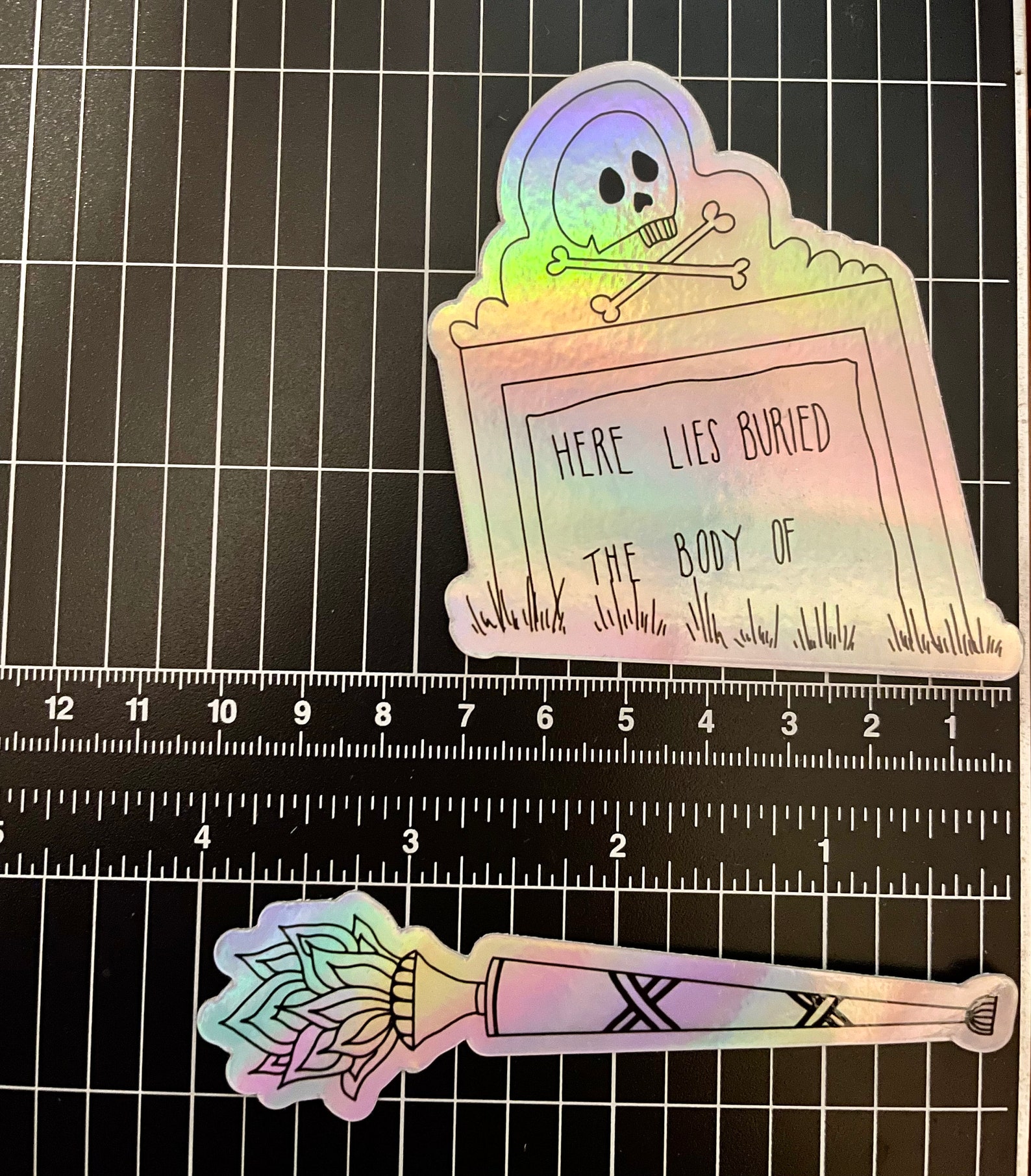 Spooky Holographic Stickers: Cemetery Symbols - Etsy