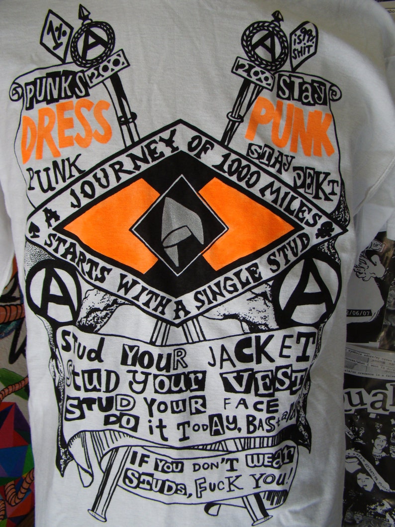 Punks Dress Punk Anarchist Stud Gang Wksj WHITE Shirt by Addicted to ...