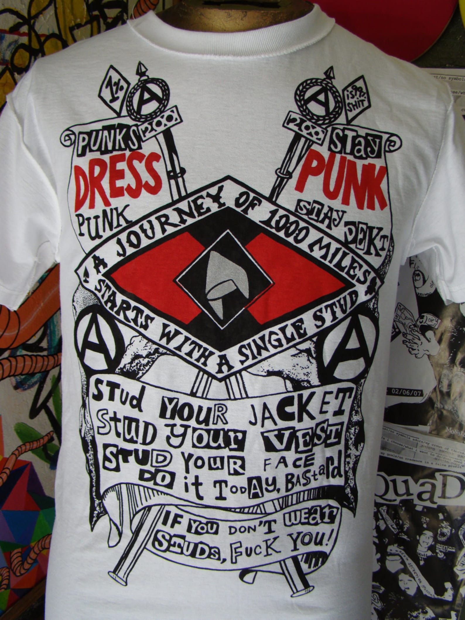 Punks Dress Punk Anarchist Stud Gang Wksj WHITE Shirt by Addicted to ...