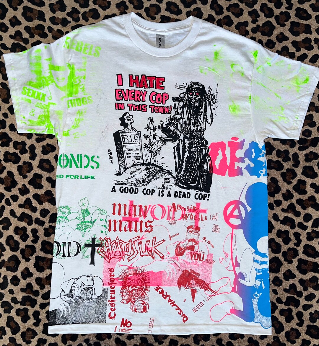 Medium One of a Kind I Hate Every Cop PUNK Shirt by Addicted - Etsy