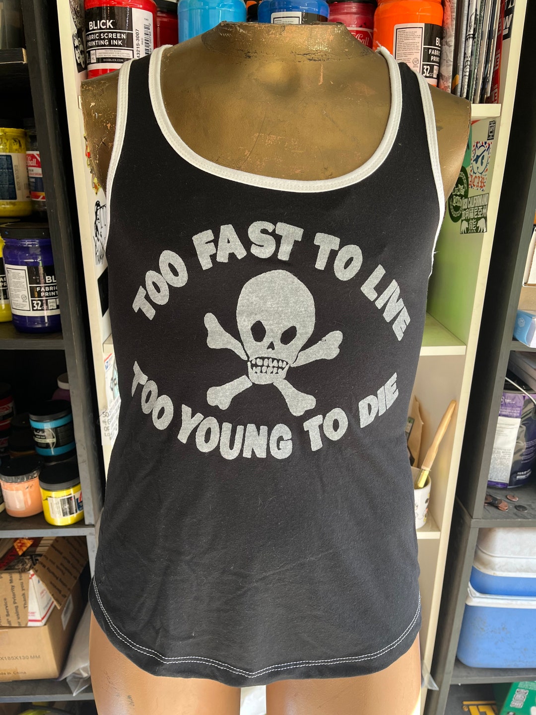 Ladies Medium Tank Top Too Fast to Live Addicted to Chaos Seditionaries ...