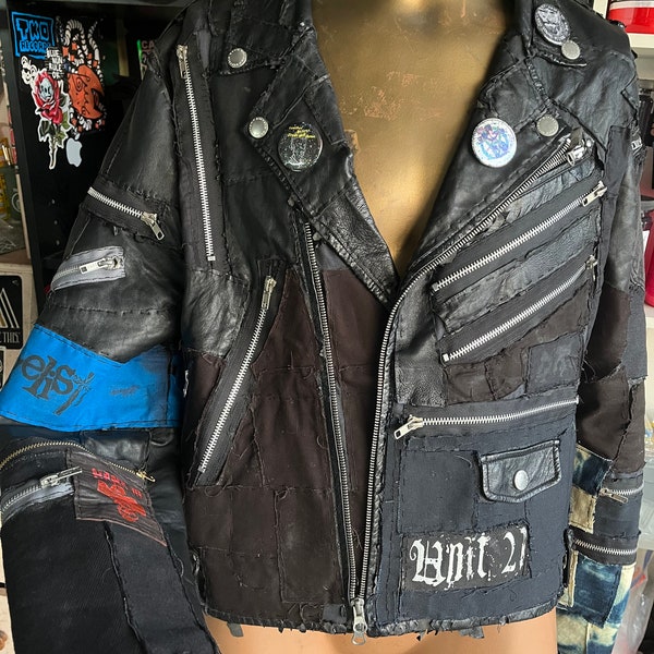 Punk Leather Jacket - Etsy