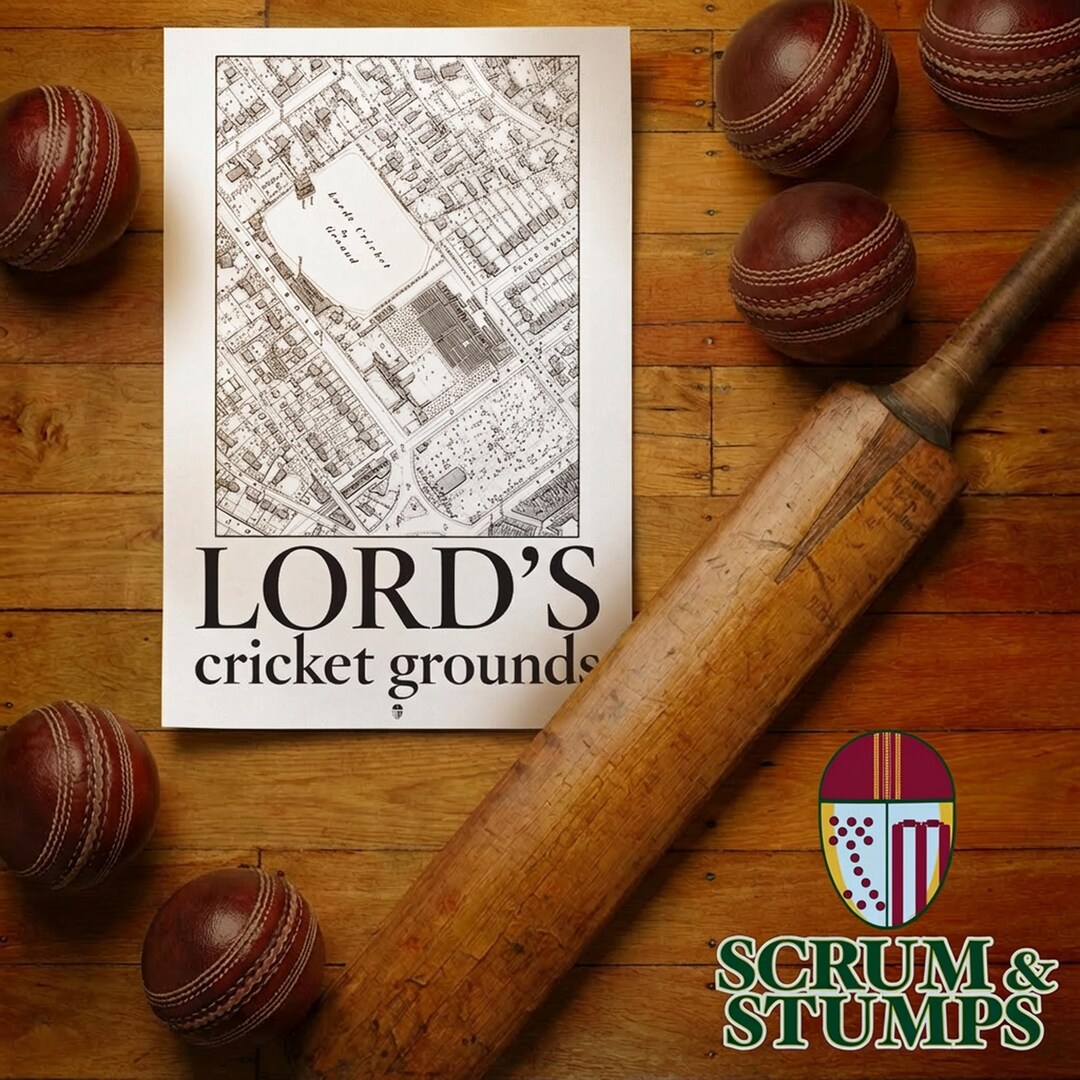 Cricket Poster Lords Cricket Grounds Map Gift - Etsy