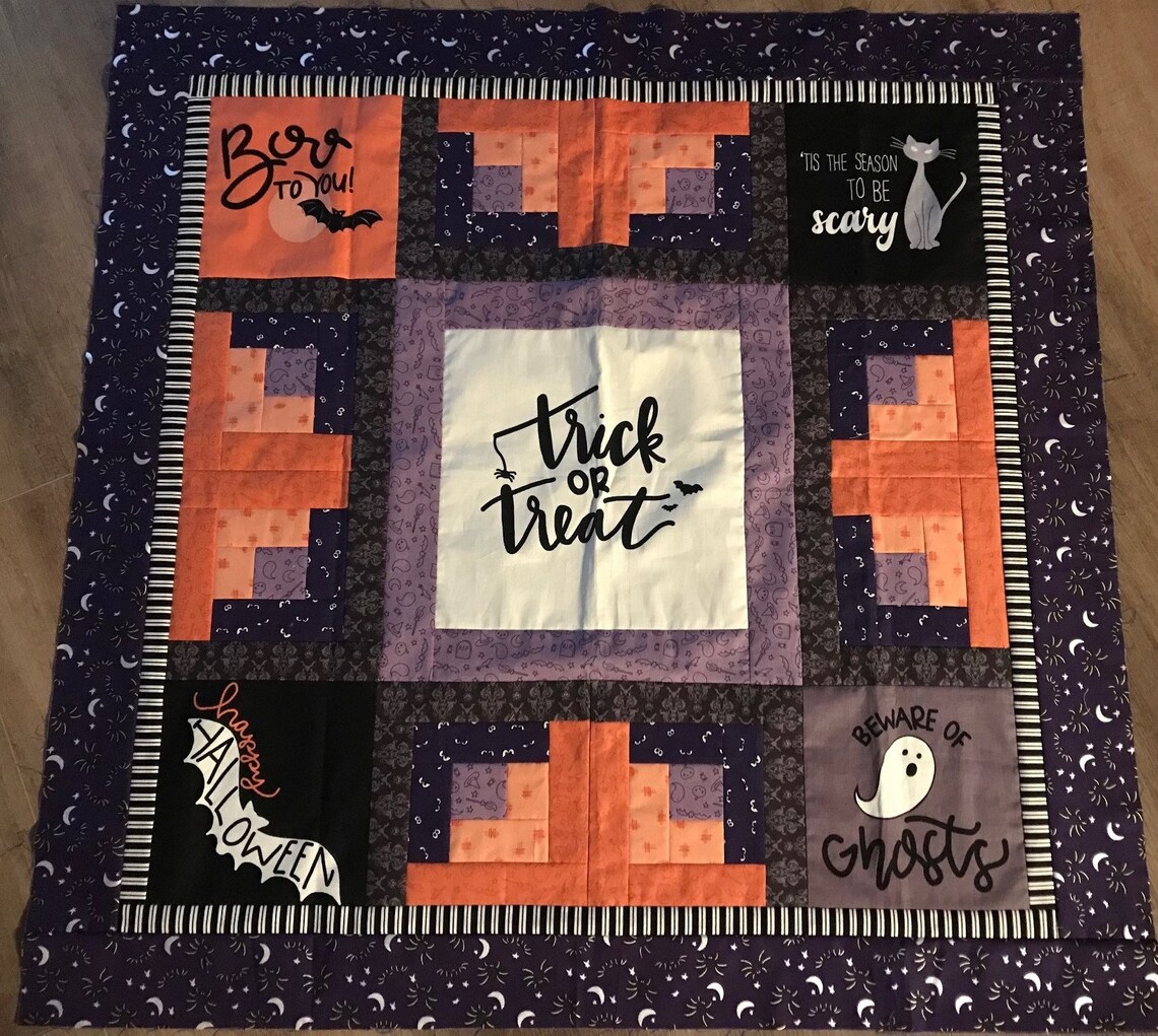 Boo to You Halloween Wall Quilt Kit With Panels and Log Cabin - Etsy