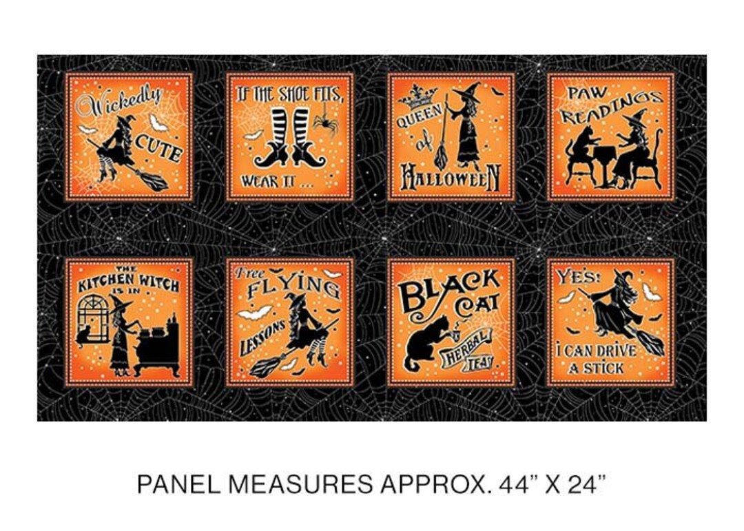 Halloween Witching Hour Boxes Panel Glows in the Dark - Etsy