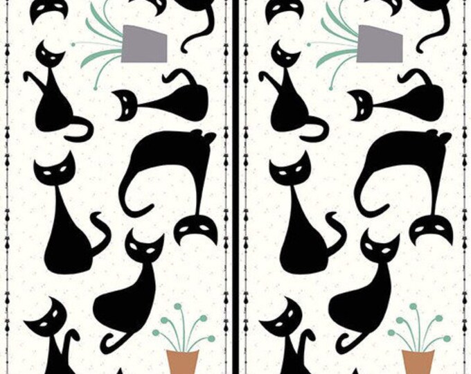 Mod Meow Cat Panel Fabric by Amanda Niederhauser for Riley Blake ...