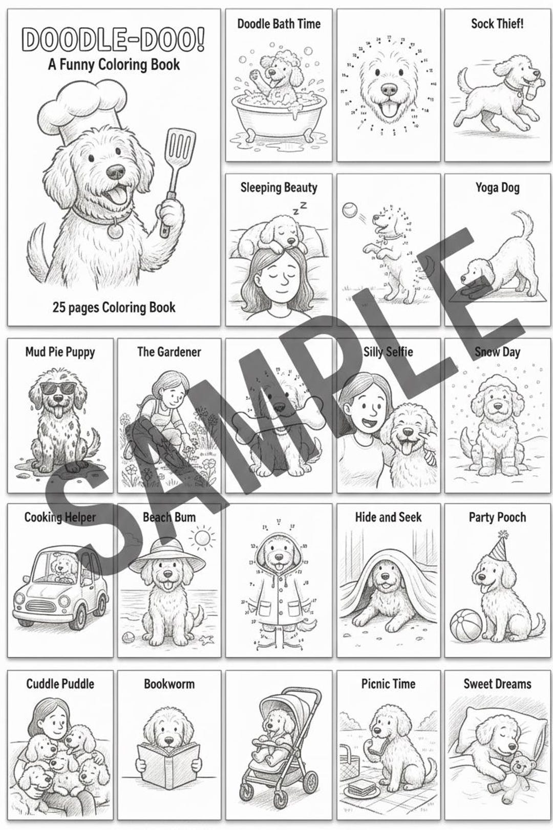 Doodle DOO! Cartoon Coloring Book for Kids and Young Artists - Etsy