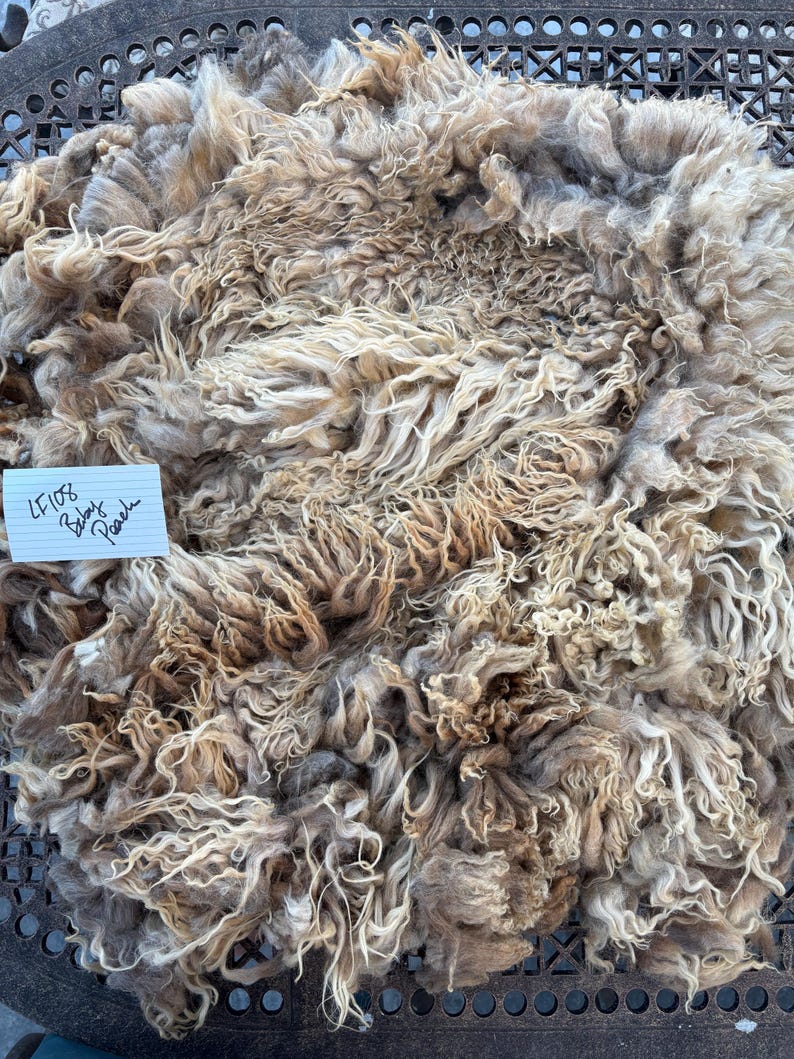 Navajo-churro Lamb Fleece – Babypeach – 2lb, Light Brown and Tan, Soft ...