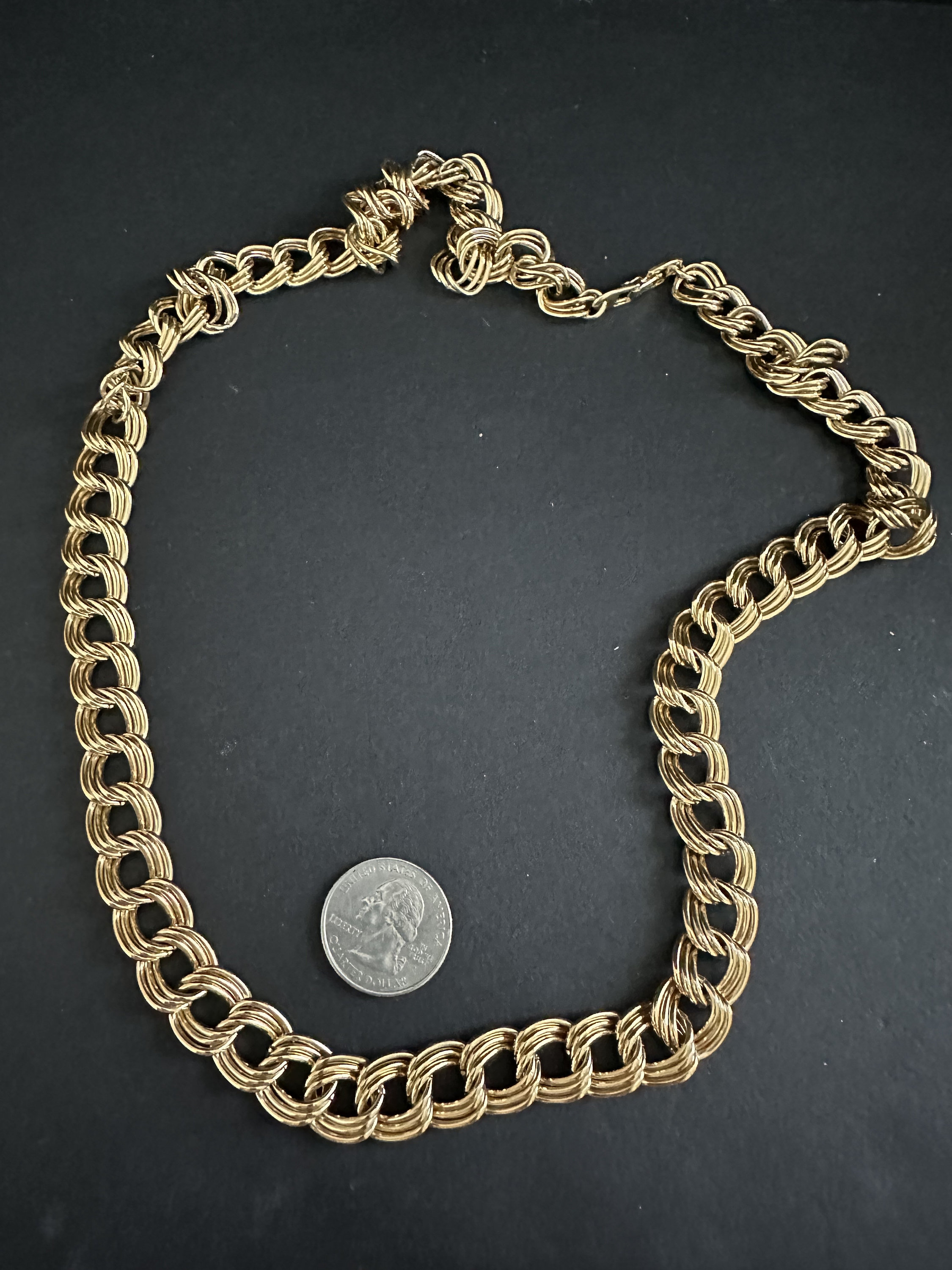 Napier Chunky Link Chain Necklace Gold Tone 30 PAT. 4.774.743 - Etsy
