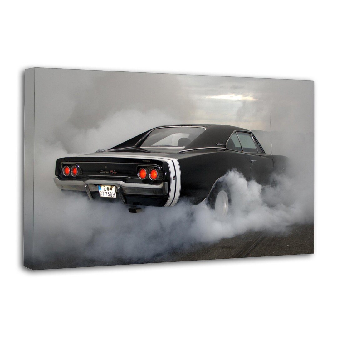1970 Challenger Muscle Car Painting on Canvas Wall Art Poster Picture ...