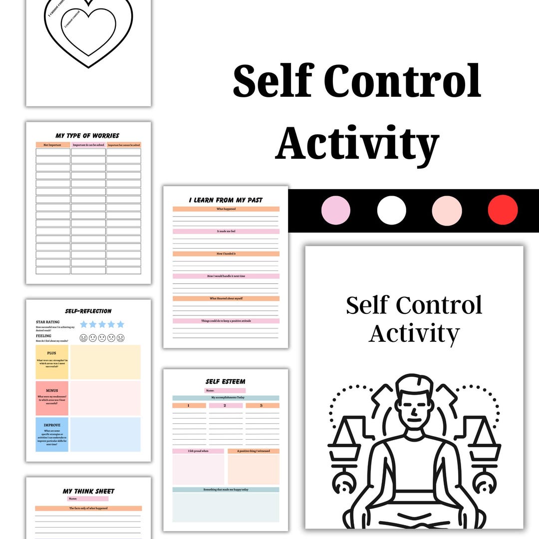 Self Control Workbook for ADHD | Emotional Regulation Activities ...